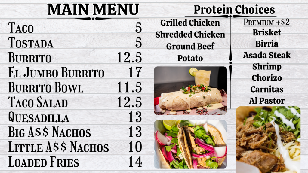 Menu - Ramiro's Cantina