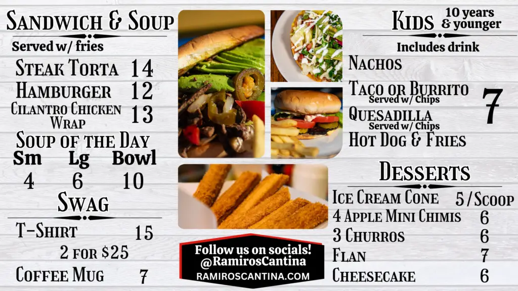 Menu - Ramiro's Cantina